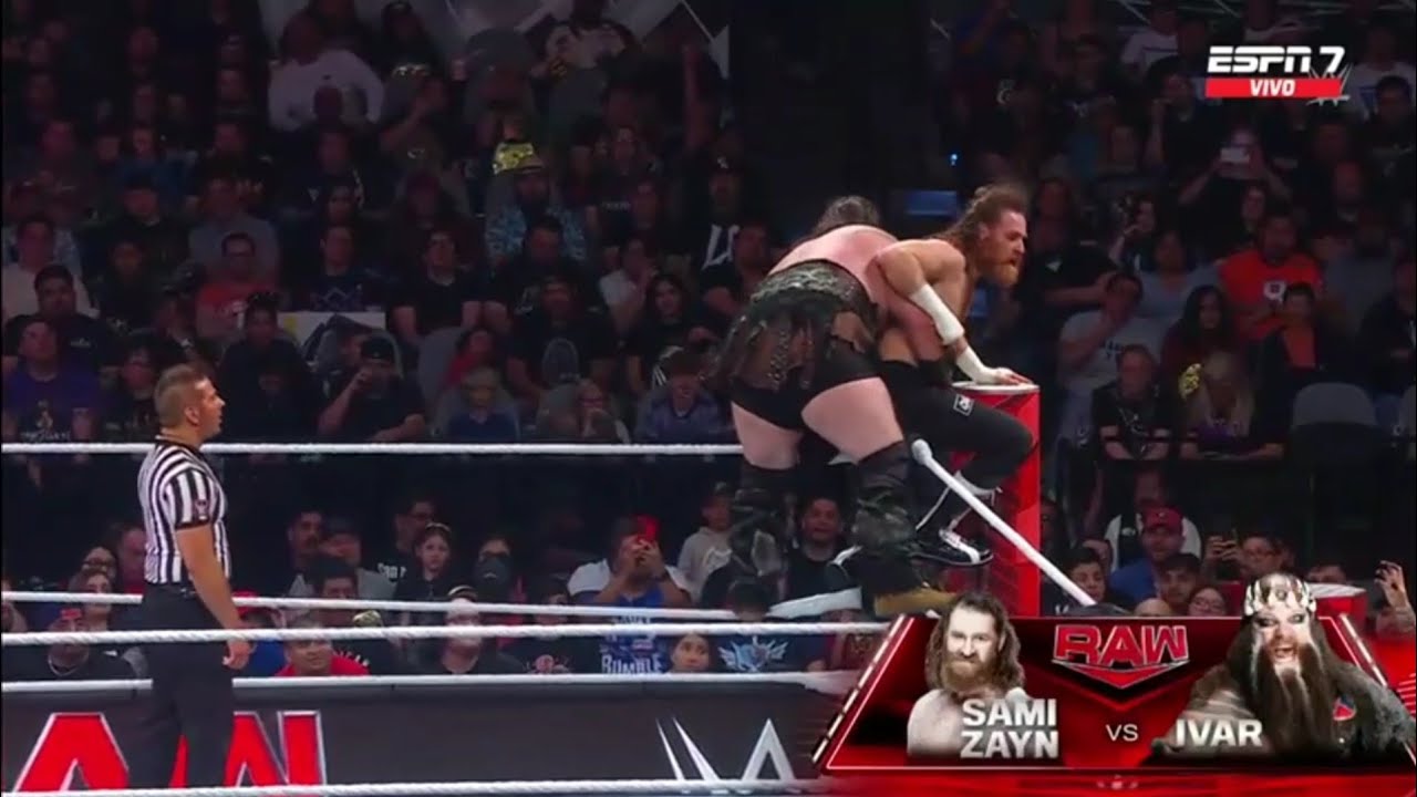 Sami Zayn Vs Ivar aparece Bronson Reed Parte 2 - WWE Raw 04/03/2024 (En ...