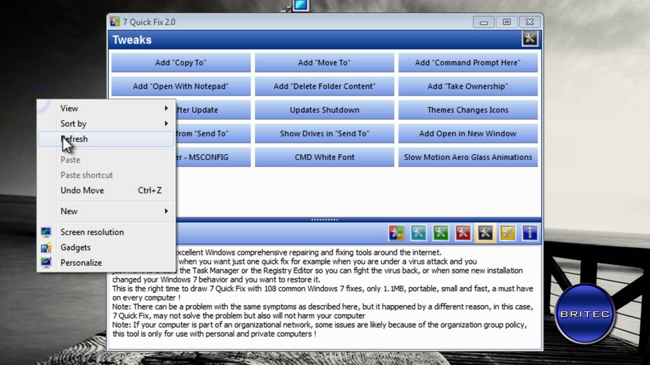 7 Quick Fix 2.0 Repair 108 Common Windows 7 Errors & Apply Tweaks by ...
