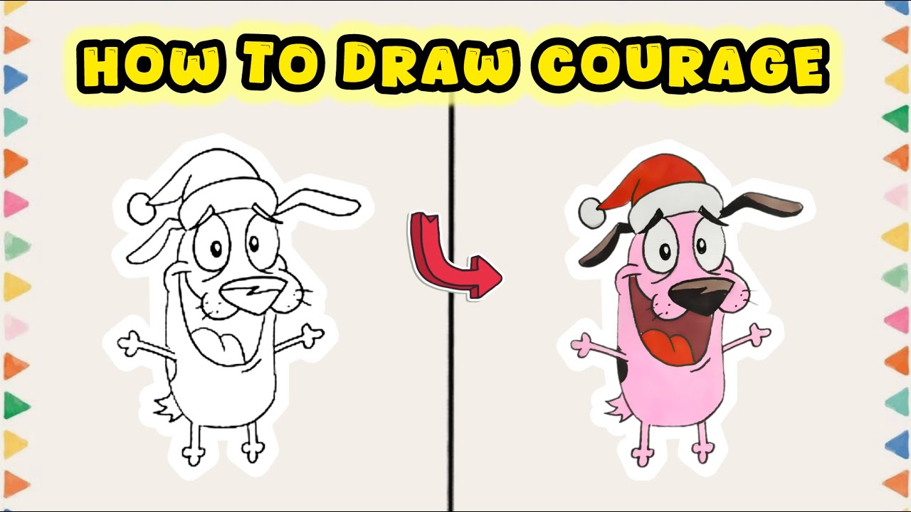 How to Draw Courage the Cowardly Dog – Simple Cartoon Drawing Tutorial ...