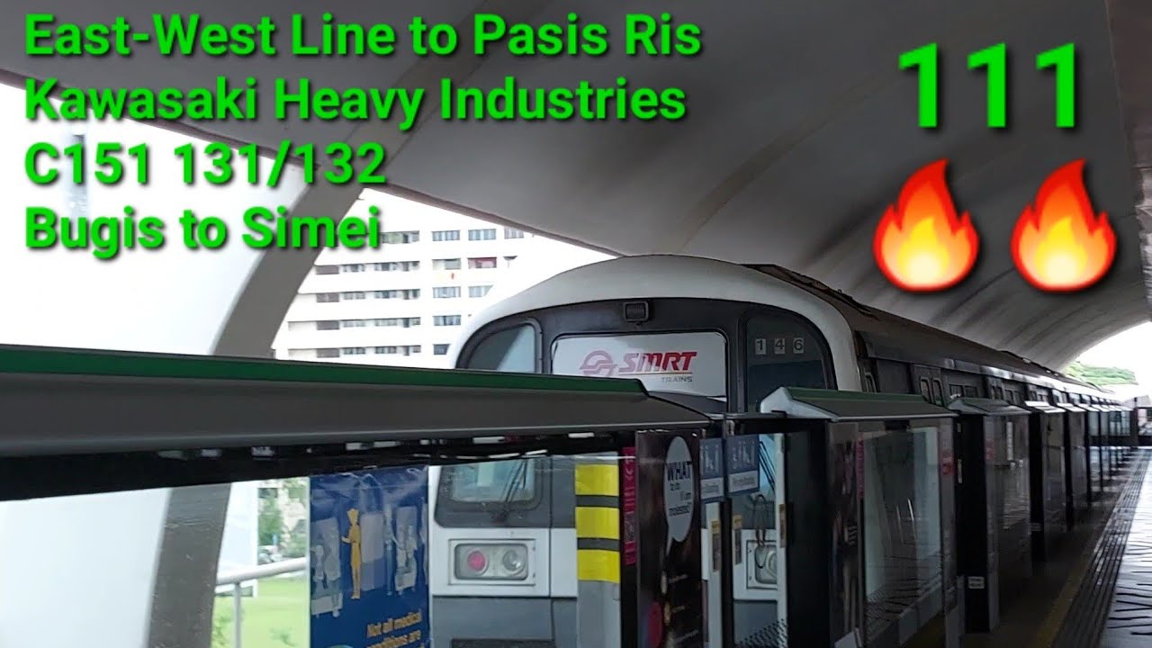 [Strong PMSM🔥🔥] SMRT Trains (EWL) Ride on C151 set 131/132 from Bugis ...