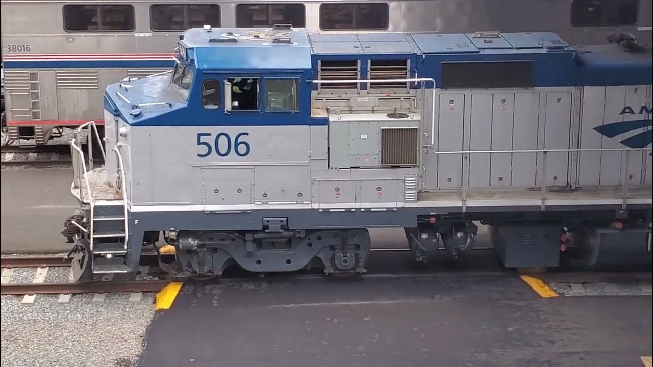Amtrak GE Dash 8 B32 8WH Locomotive 506 on the Move Seattle Rail Yard - YouTube