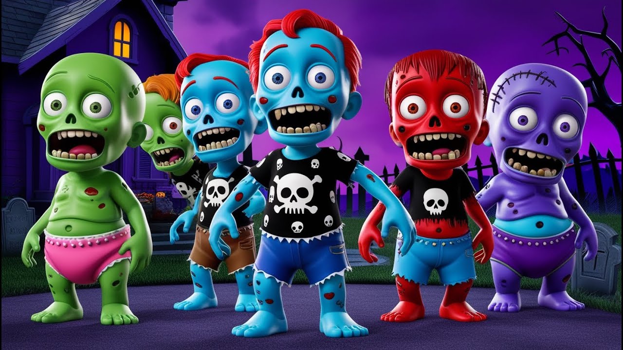 Five Little Zombies Song - Spooky Songs For Kids - Scary Nursery Rhymes ...