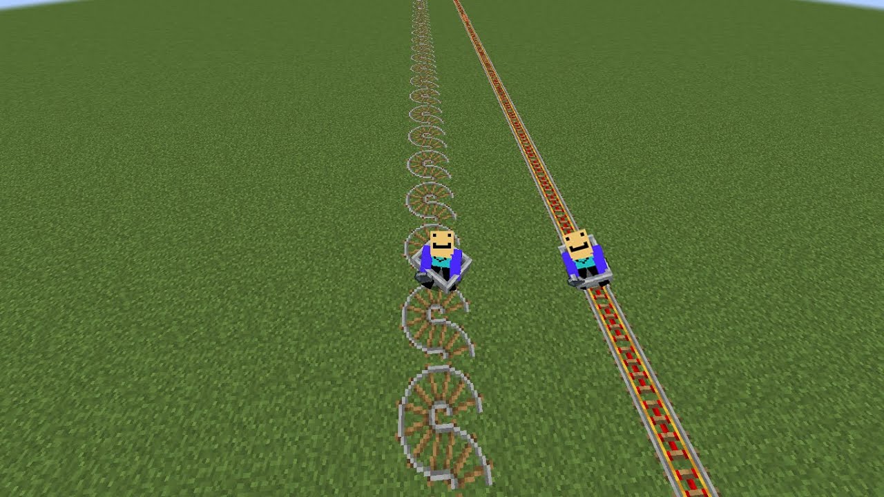 Minecraft powered rail is slow - YouTube