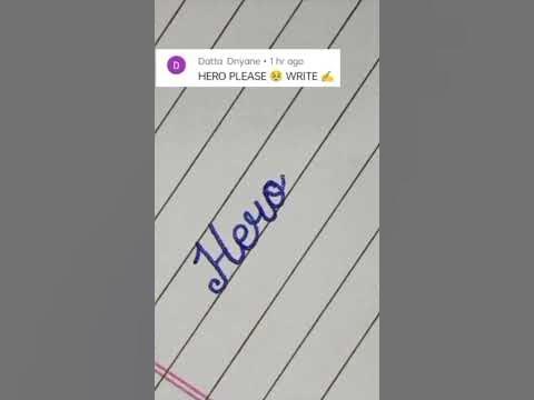 "Hero" in cursive writing #shorts #viral #youtubeshorts #trending - YouTube