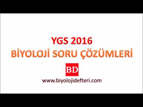 2016 BİYOLOJİ YGS SORU ÇÖZÜMLERİ