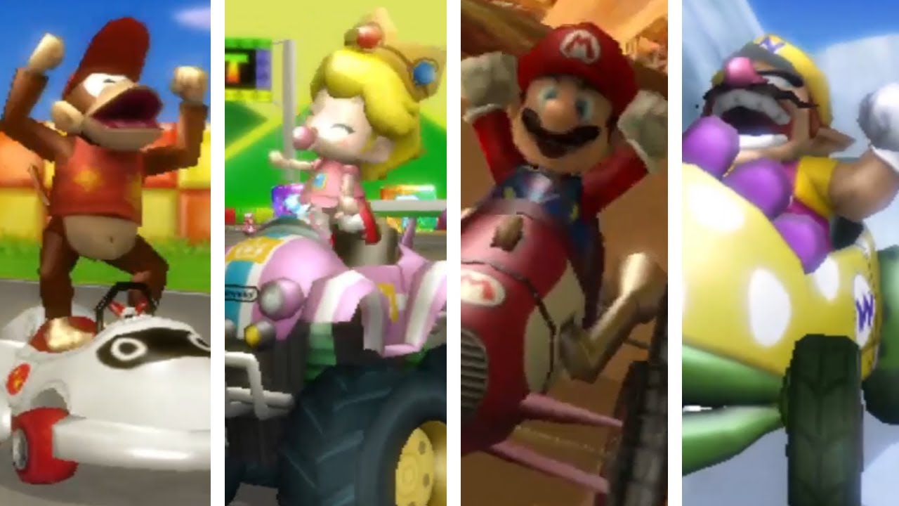 Mario Kart Wii - All Characters Winning Animations in VS Races (Karts ...