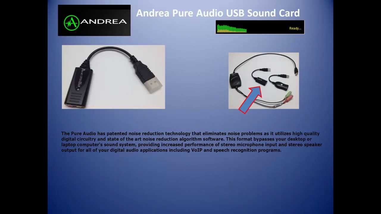 Andrea Pure Audio USB Sound Card - YouTube