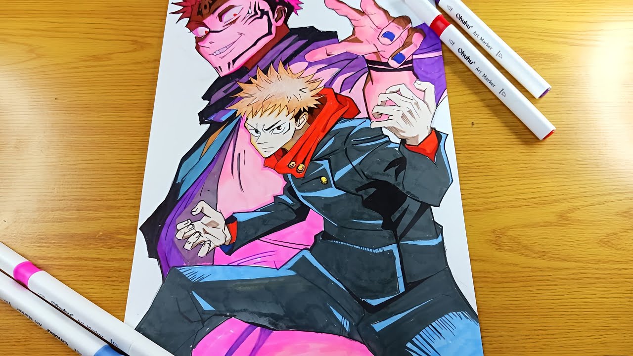 How To Draw Yuji Itadori and Sukuna Together | Jujutsu Kaisen | Step By ...