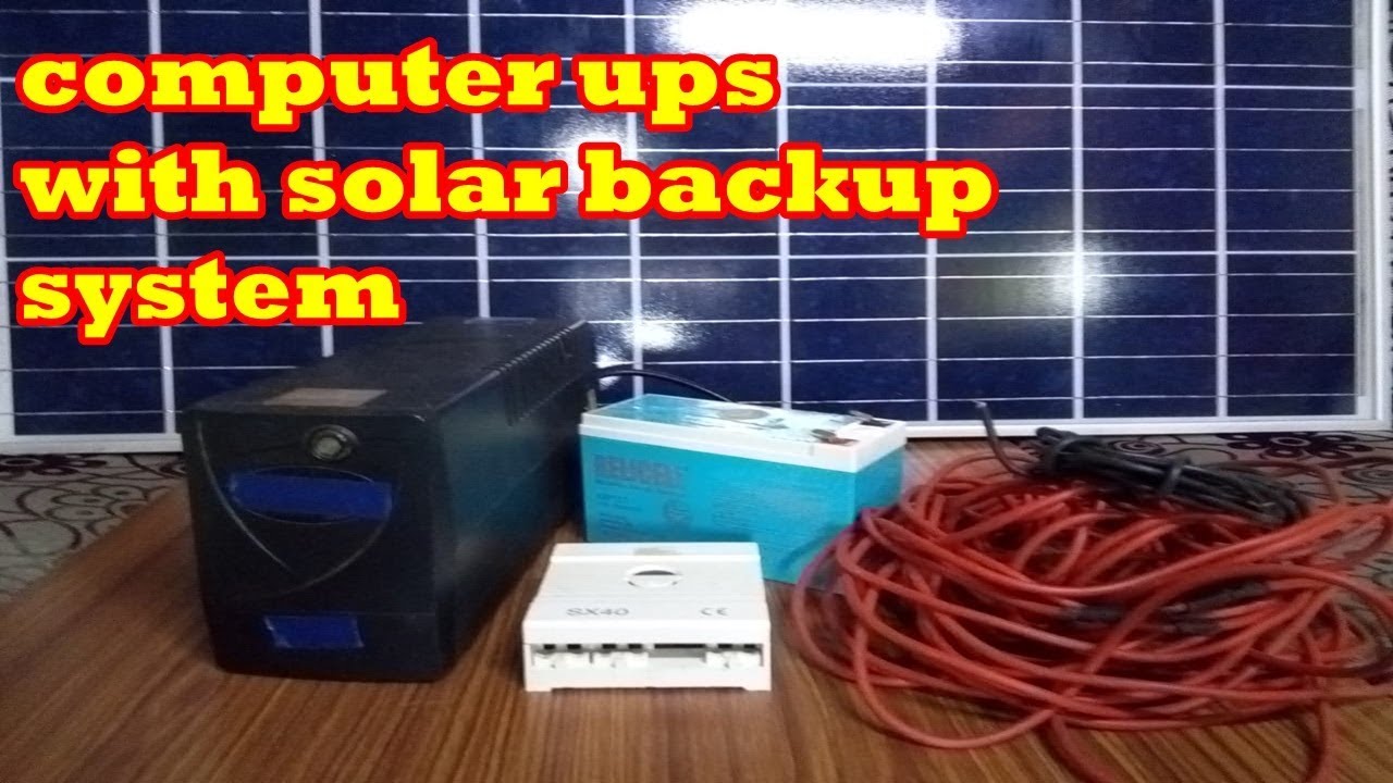 computer ups with solar backup system - YouTube