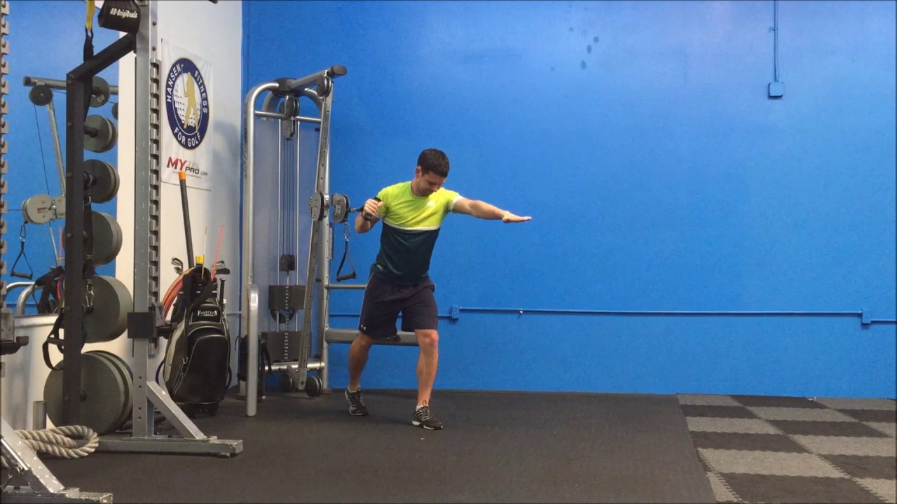 Split Stance Single Arm Cable Chest Press - YouTube