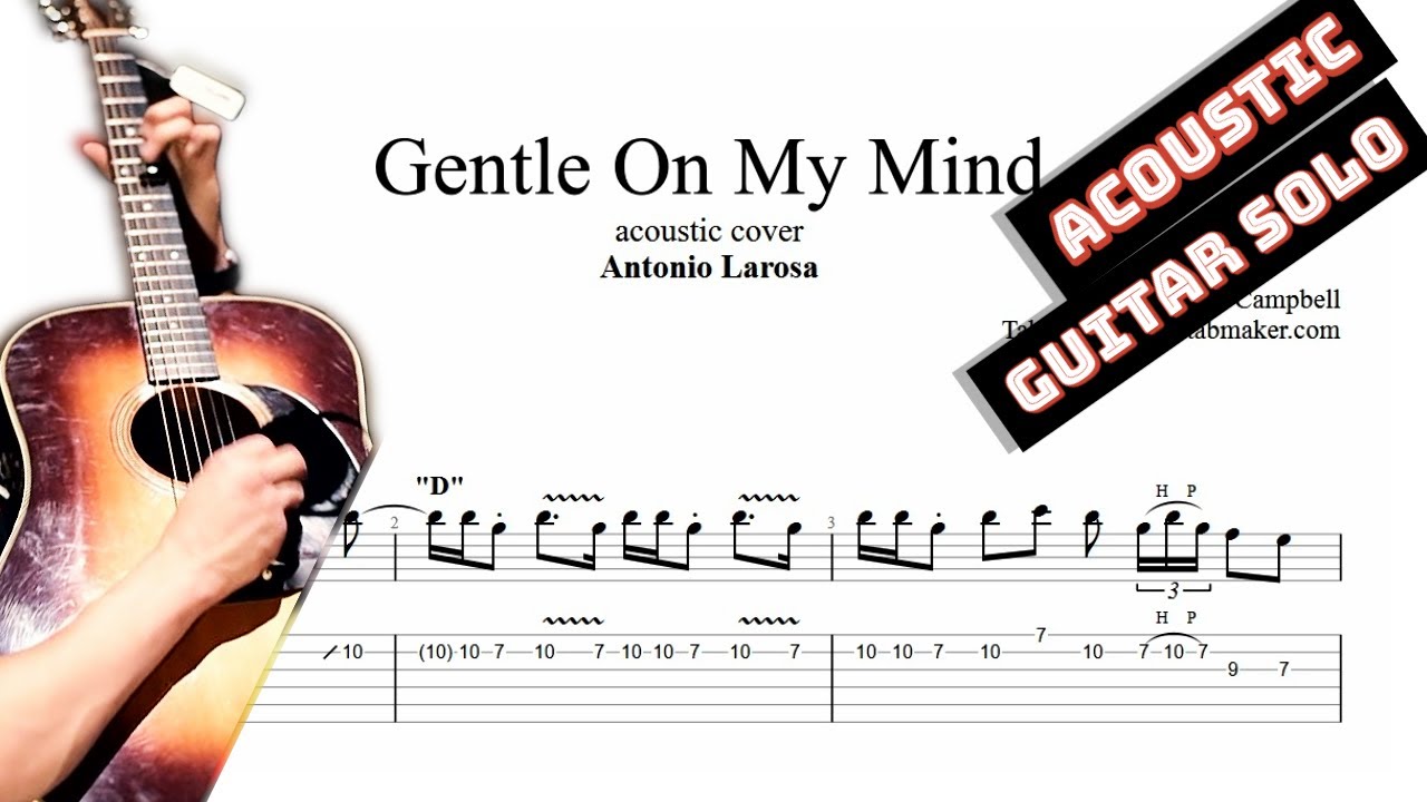 Gentle On My Mind solo TAB - acoustic guitar tabs (PDF + Guitar Pro ...