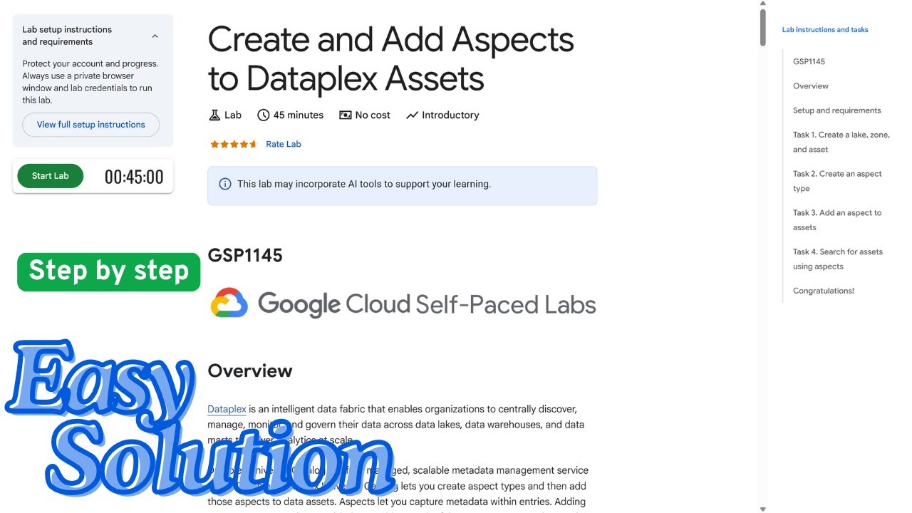 Create and Add Aspects to Dataplex Assets | #GSP1145 | #qwiklabs | #arcade | #solution - YouTube