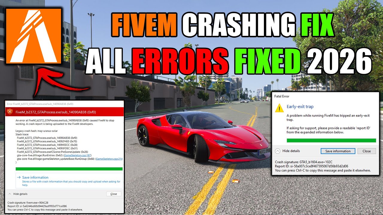FiveM Crashing & Errors Fix 2026 | Fix All FiveM Errors, Not Launching ...