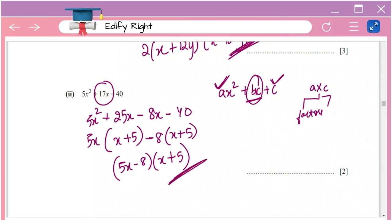Q5 - Algebra: IGCSE Math || Solved Past paper - YouTube