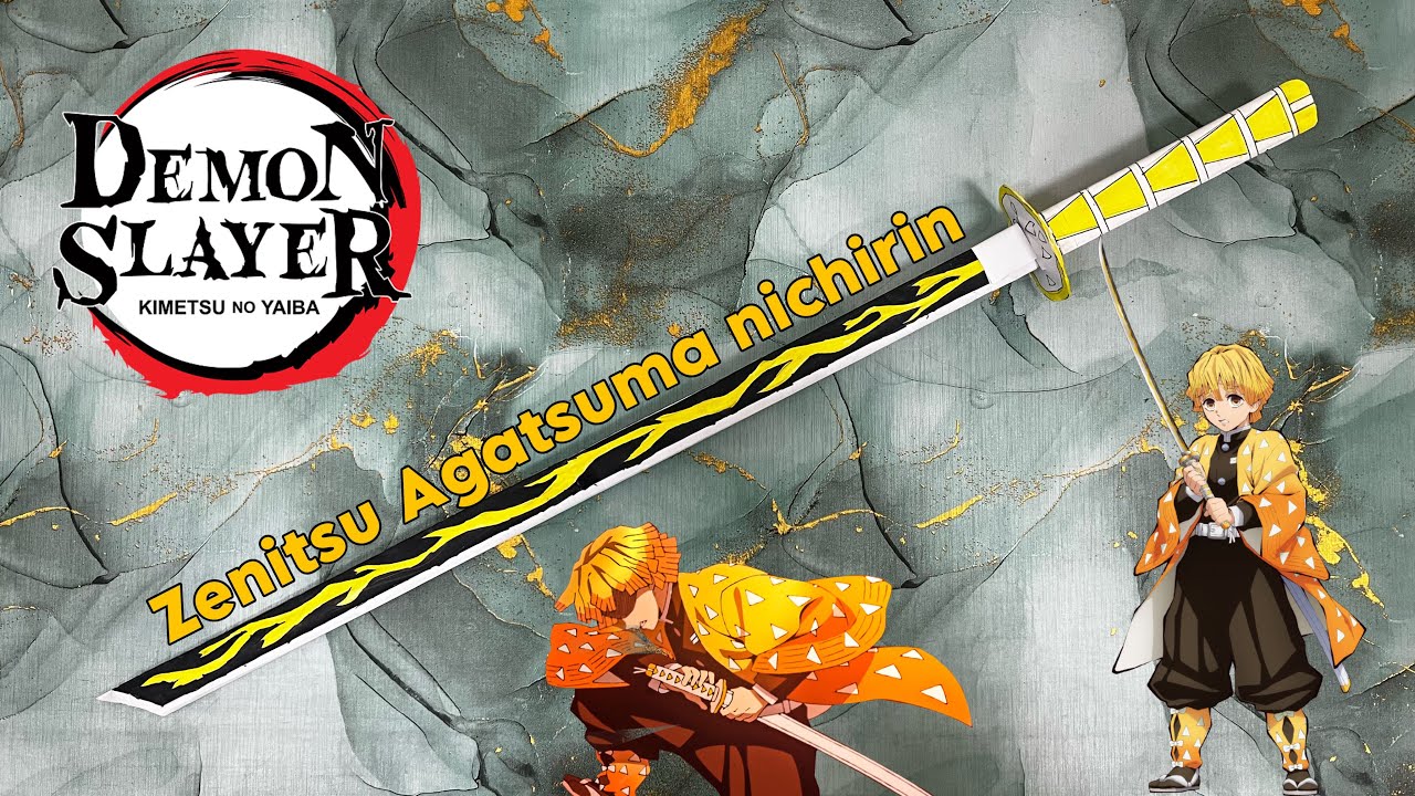 How to make Zenitsu Agatsuma’s nichirin sword with paper | Demon Slayer ...