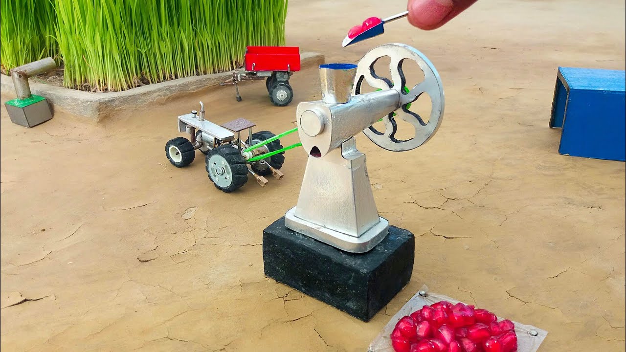 diy tractor fruit juicer machine science project || @KeepVilla - YouTube