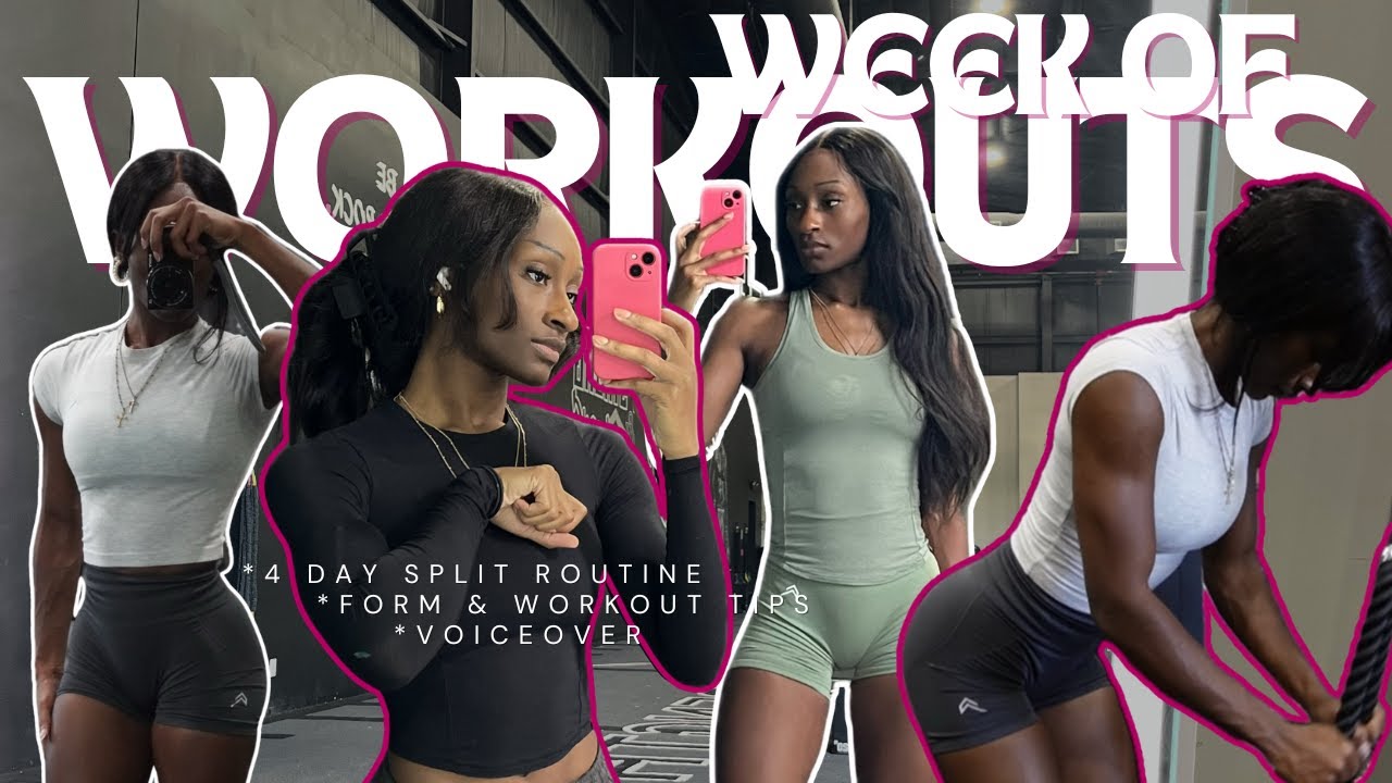 WEEK OF WORKOUTS I my weekly split + workout tips - YouTube