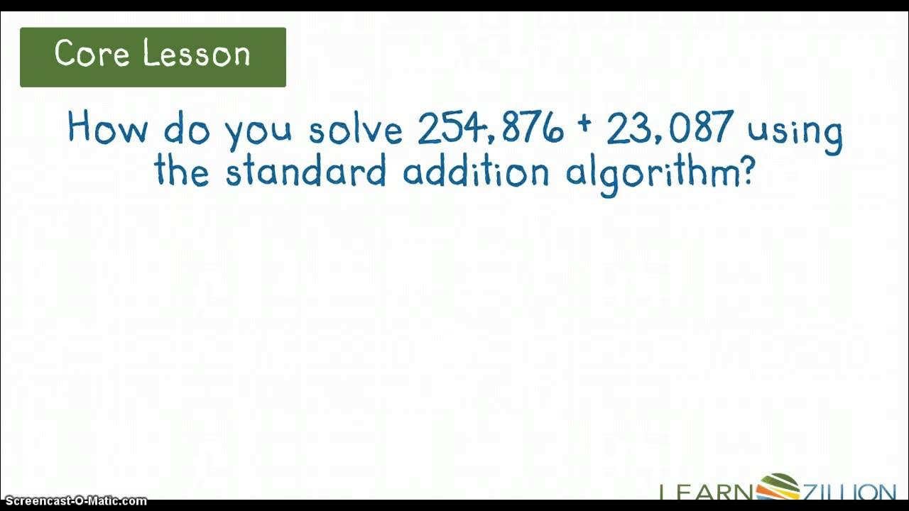 Standard Addition Algorithm (M.4.NBT.4.C) - YouTube