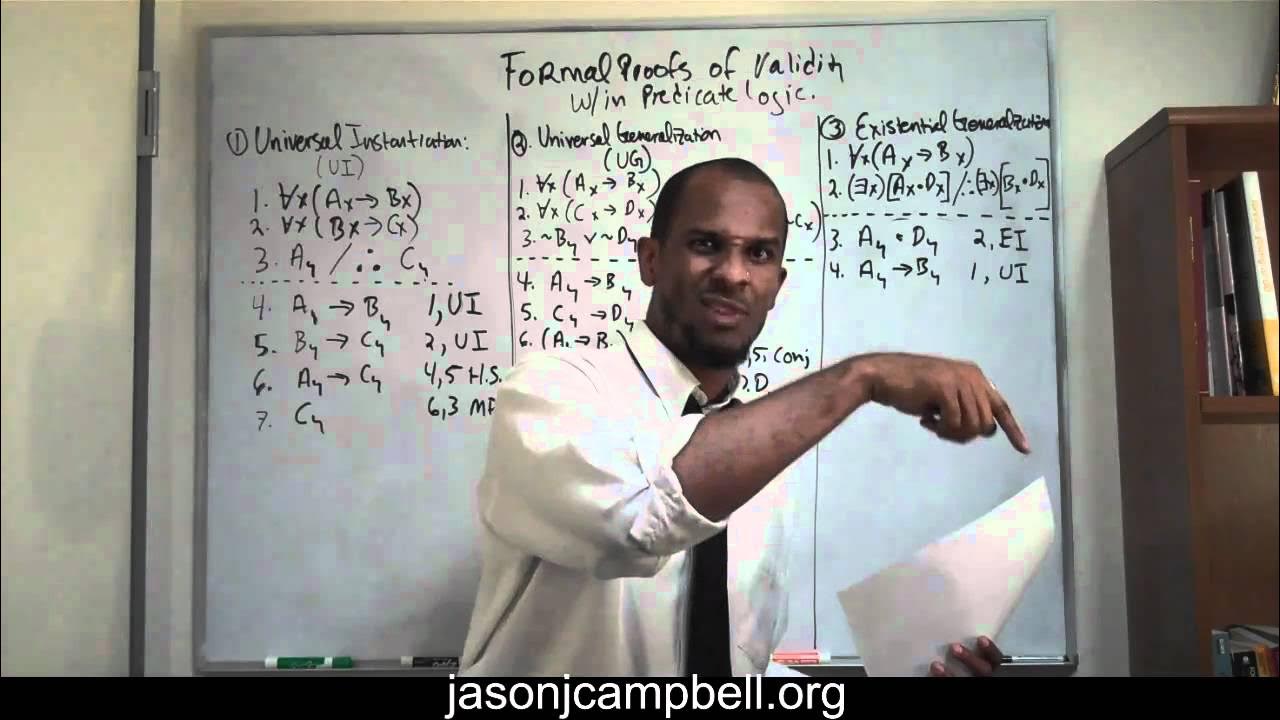 6. Logic Lecture: Predicate Logic: Formal Proofs of Validity: Existential Generalization - YouTube