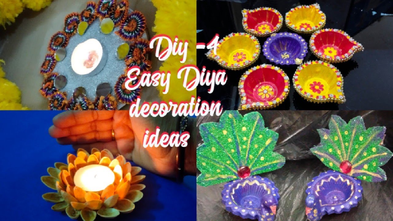 4 Easy Diya Decoration Ideas at home | Diwali Decoration ideas2022 |how ...