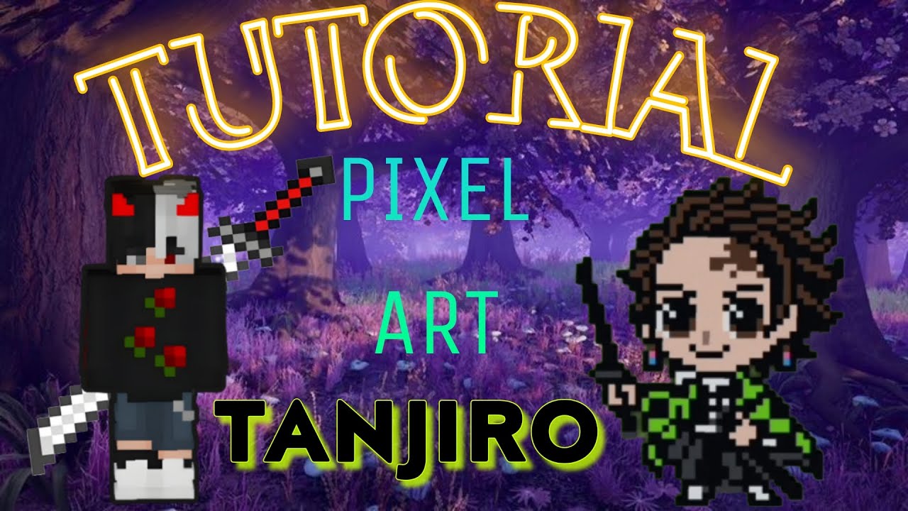 TUTORIAL MINECRAFT PIXEL ART 'TANJIRO KAMADO' ( DEMON SLAYER - KEMETSU ...