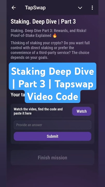 Staking Deep Dive | Part 3 | Tapswap Video Code - YouTube