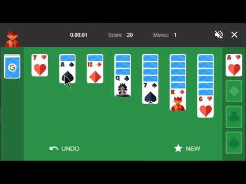 Google Solitaire Speedrun in 1:18 Easy Mode - YouTube