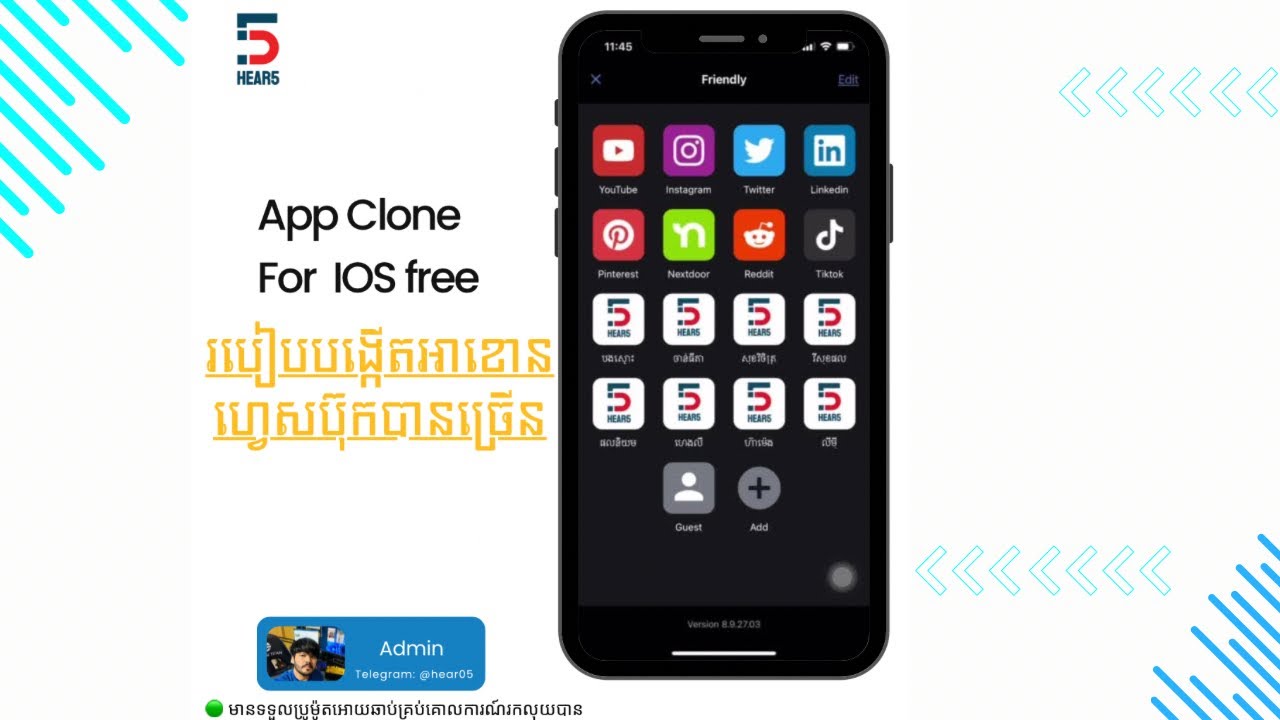 App clone IOS នឹងការបង្កើត Acc FB បានច្រើន - YouTube