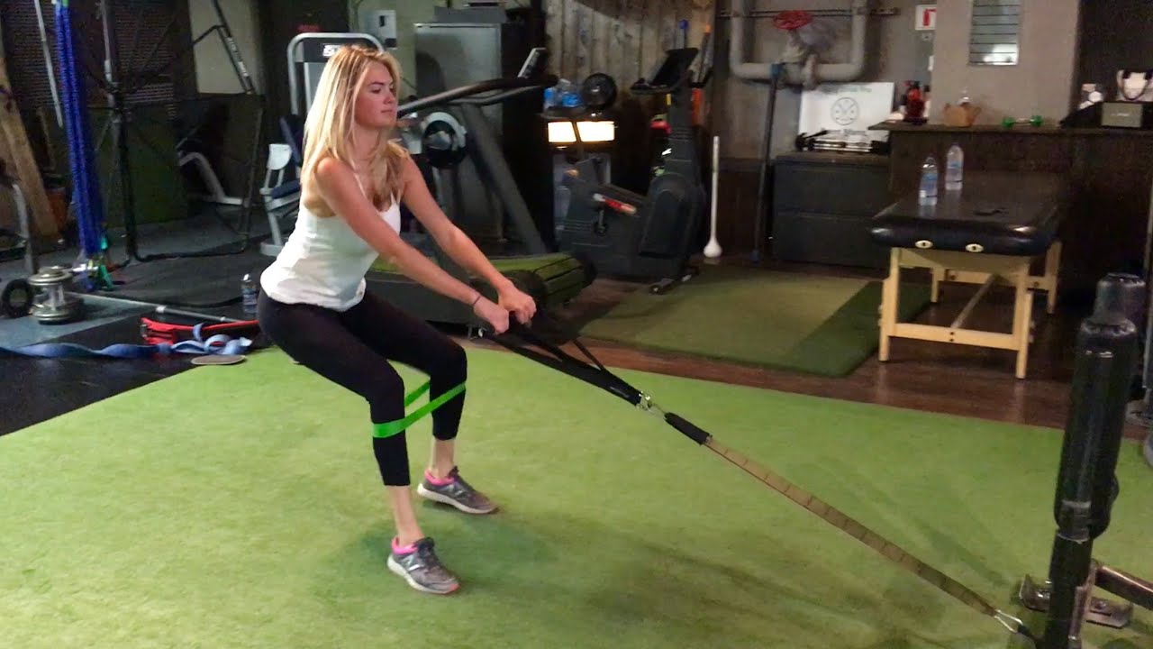 Kate Upton Reverse Sled Drags w/ Mini-Band - YouTube