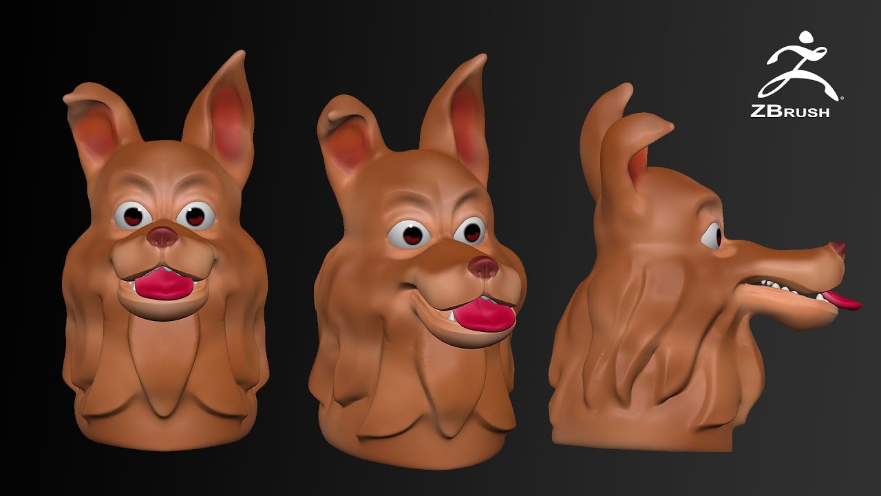 TimeLapse Sculpting Stylized DOG in ZBrush - YouTube