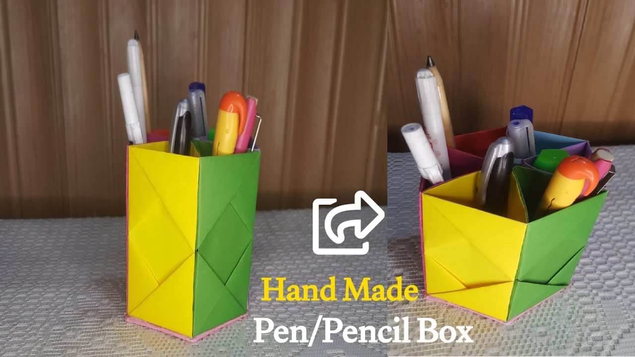 How To Make Pen and Pencil Box | Hand Made | Paper Pencil Box | Easy ...