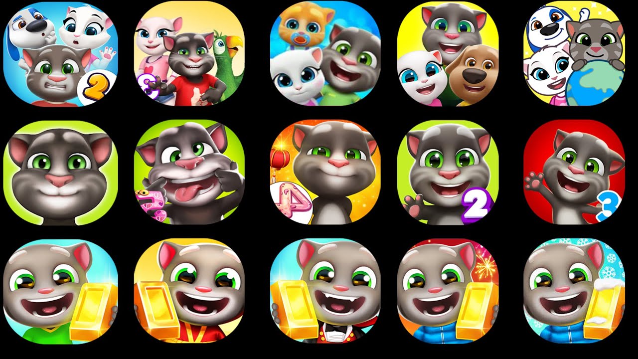 Talking Tom Friends2,Tom Hero,Tom Candy Run ,Tom Gold,Tom Fun Fair,Tom ...