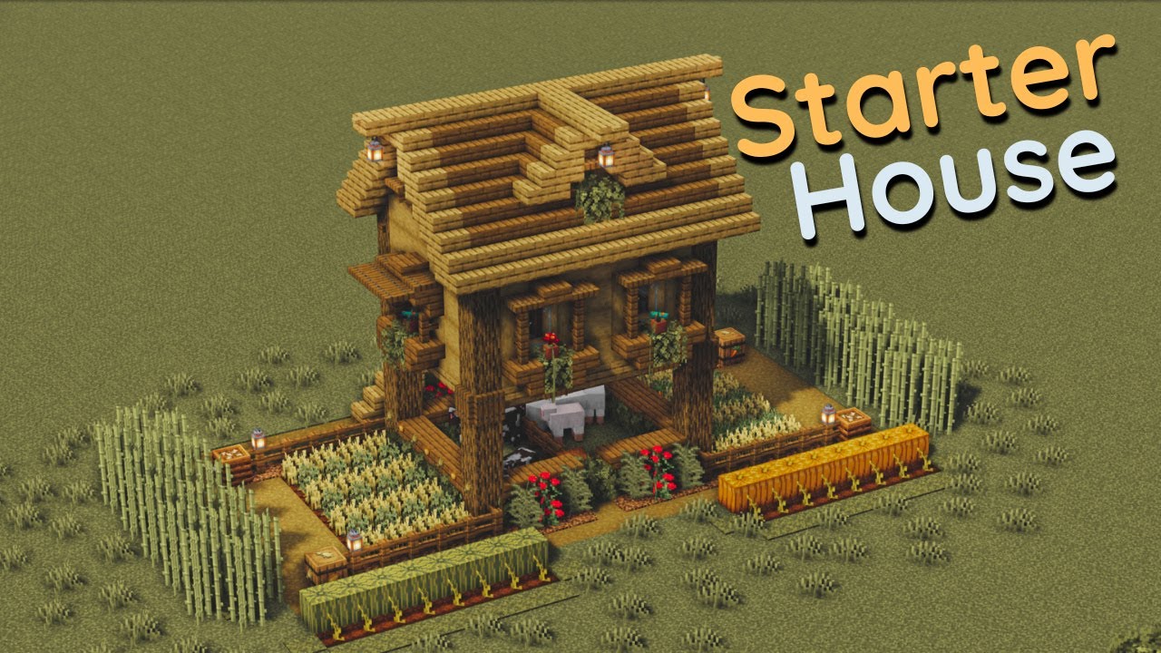 Minecraft | Simple Survival Starter House | Tutorial - YouTube