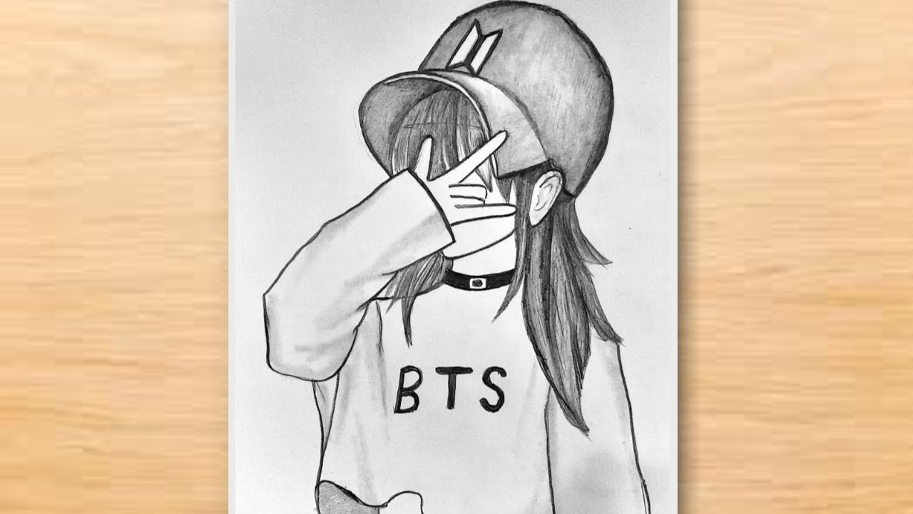 BTS ARMY GIRL DRAWING / BTS GIRL DRAWING / BTS PENCIL DRAWING / DRAWING ...