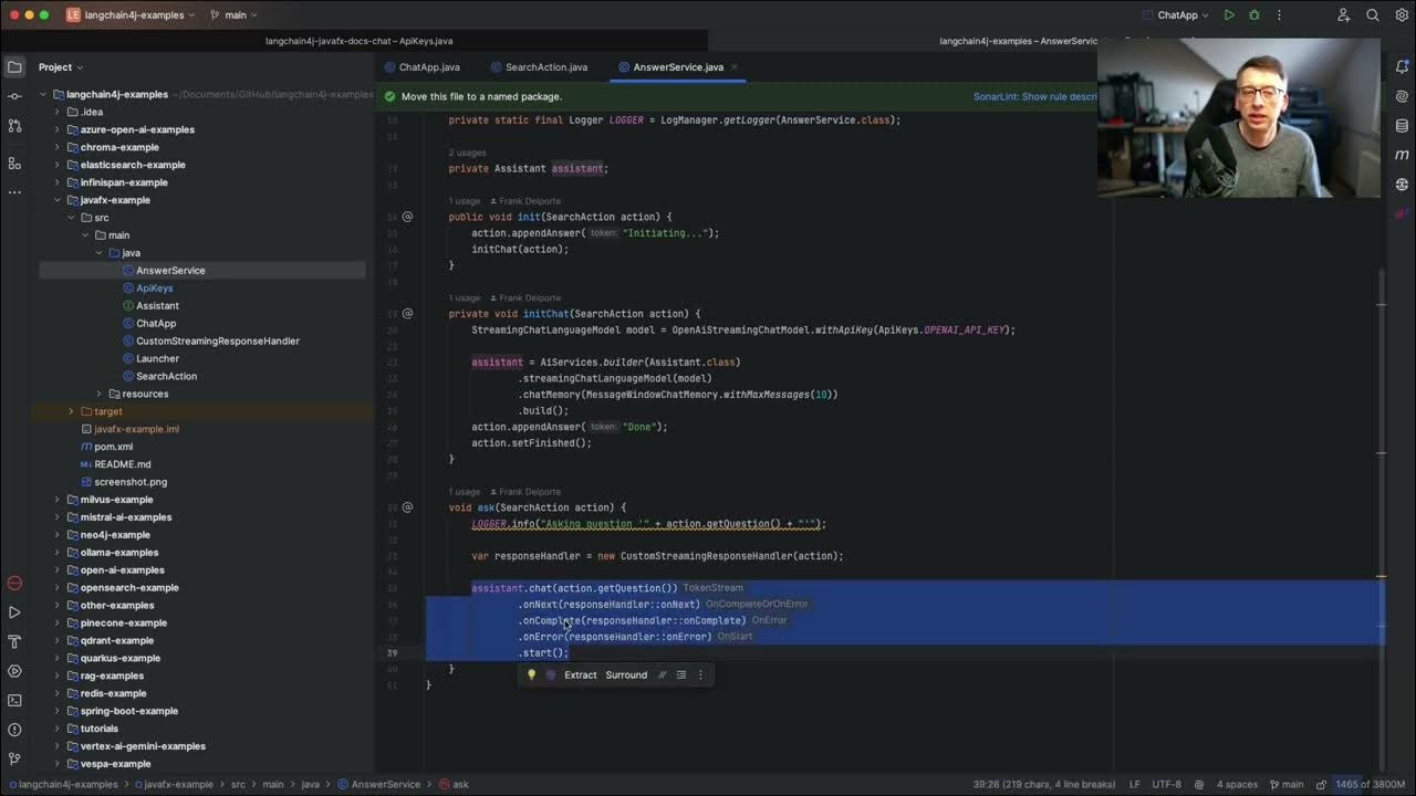 JavaFX ChatGPT interface with LangChain4j - Code Walk-Through - YouTube