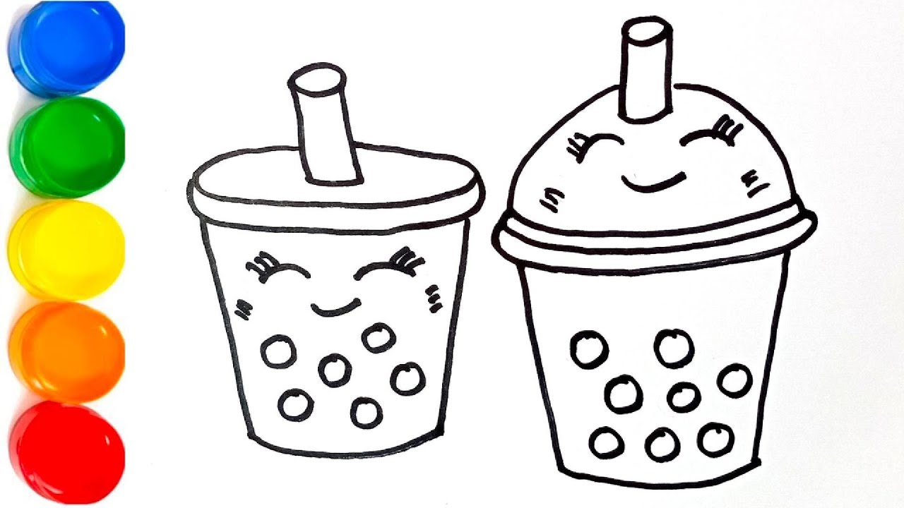 Boba Drink Boba Drawing | How to Draw Boba Drink Easy Drawing - YouTube