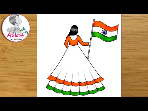 Independence day drawing for competition  | 15 august drawing | art | girl drawing 