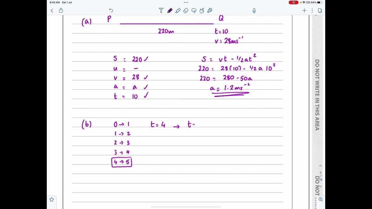 IAL Edexcel May 2022 M1, Q2, Kinematics, Constant Acceleration, suvat, Mechanics, Nick Peters ...