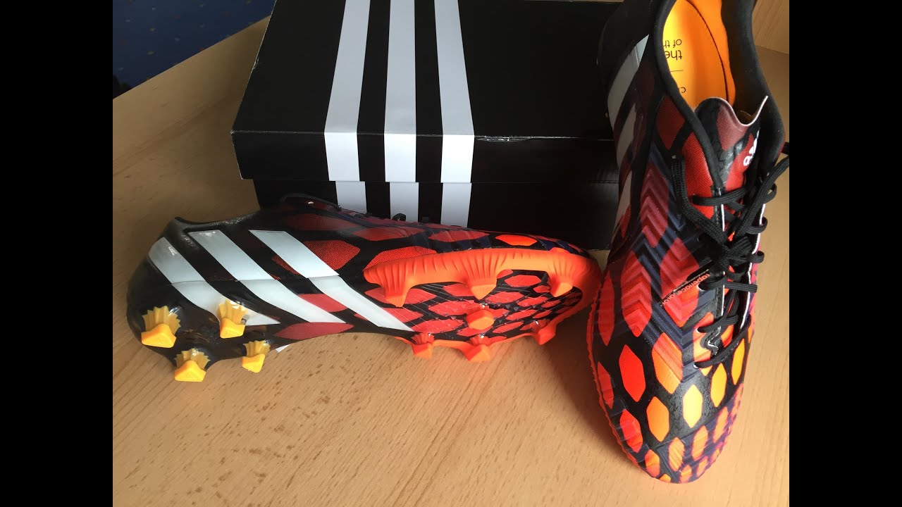 Adidas Predator Instinct FG BLACK/WHITE/SOLARRED - Unboxing - YouTube