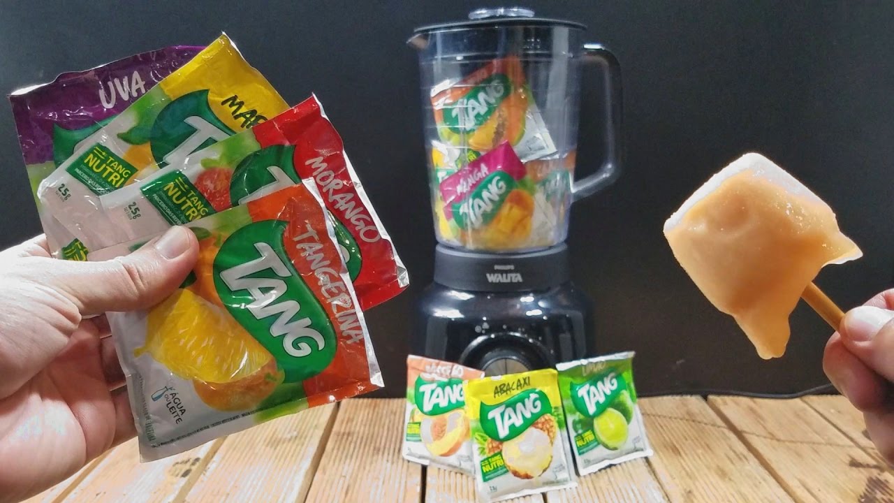 Misturei todos os sabores de suco Tang e fiz um Picolé! Ficou bom ...