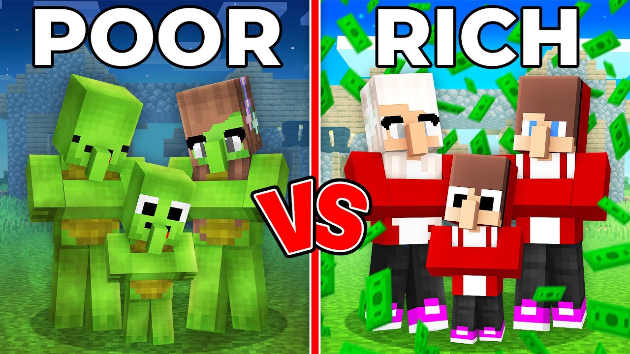 Poor Mikey Villager Family and Rich JJ Villager Family Survival Battle ...