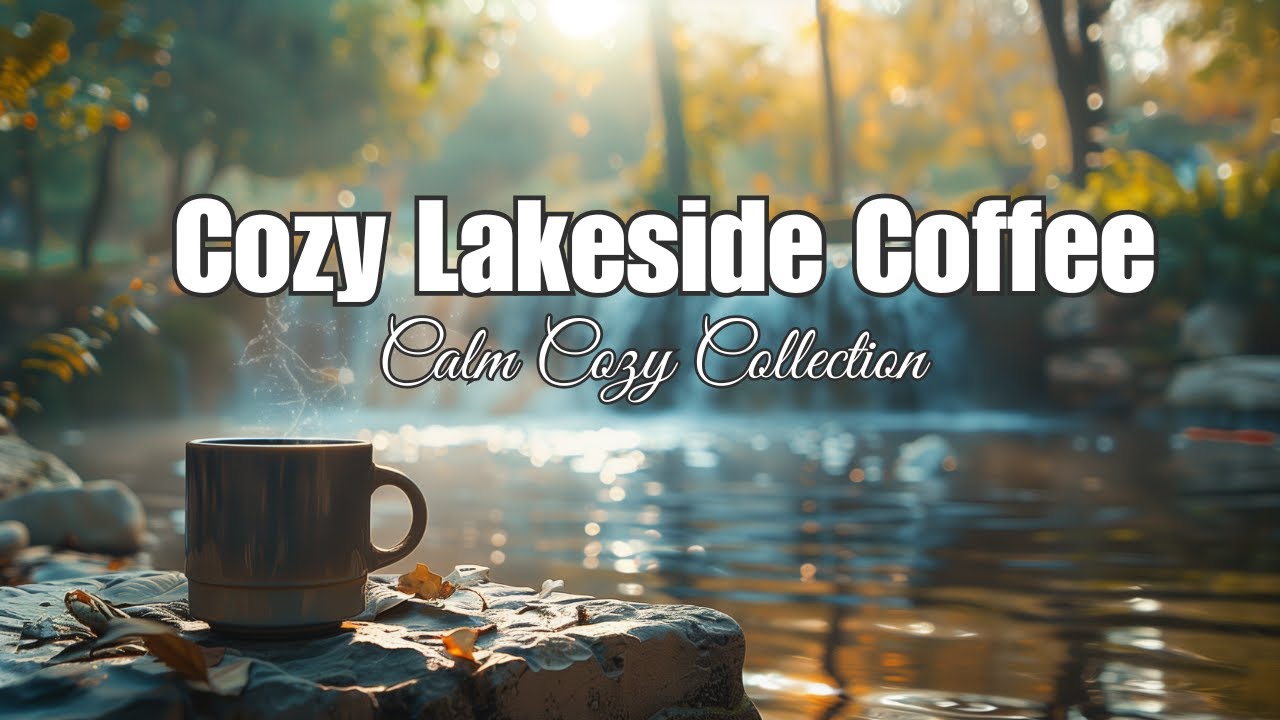 Cozy Lakeside Coffee Ambience - Serene Nature & Waterfall Sounds - YouTube