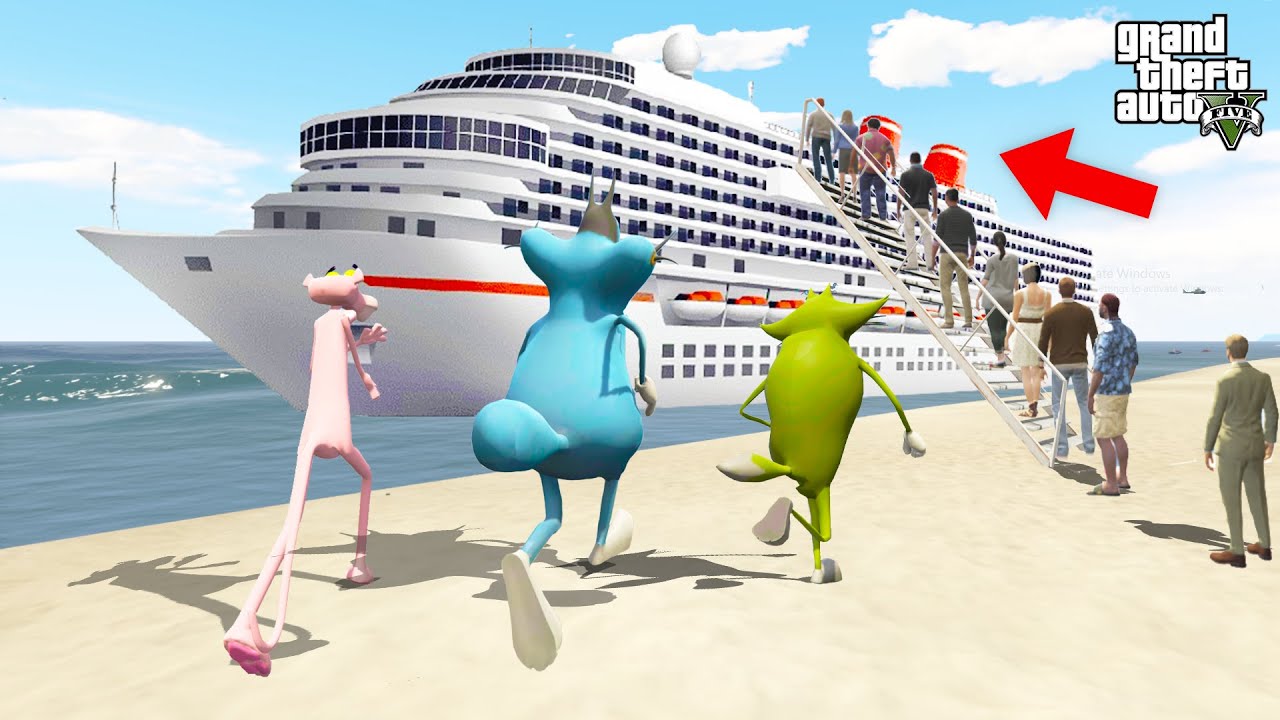 Oggy And Friends Island Trip In BOAT In GTA 5! - YouTube