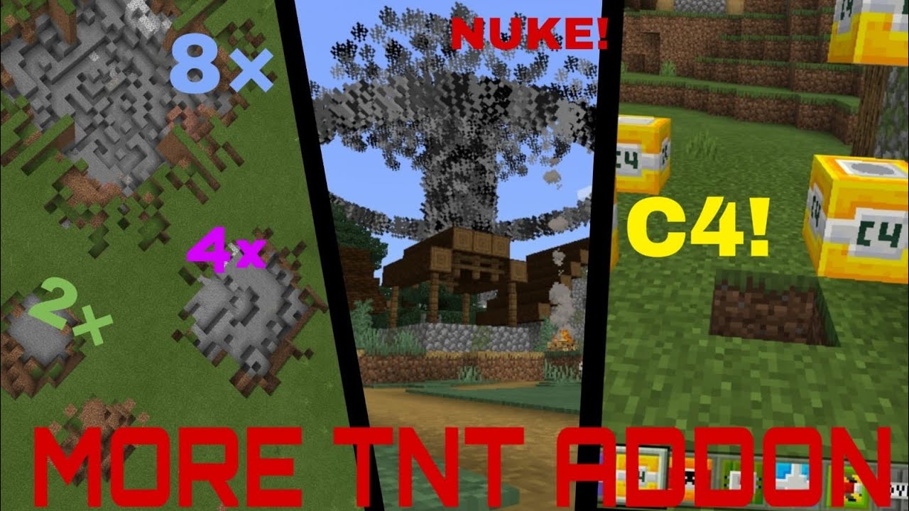More TNT addon per Minecraft PE (c4, napalm, nuke, bedrock buster ...