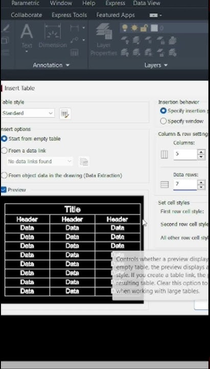 AutoCAD - Table Command - YouTube