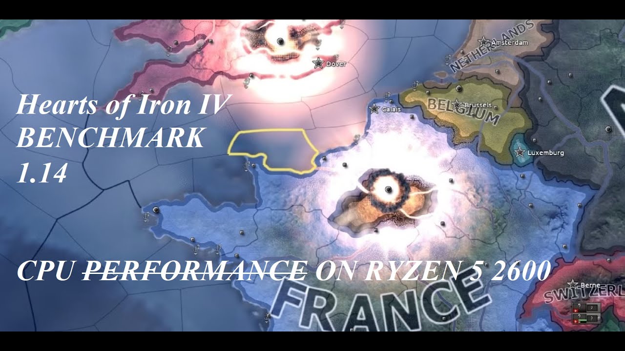 Hearts of Iron IV CPU BENCHMARK RYZEN 5 2600 - YouTube