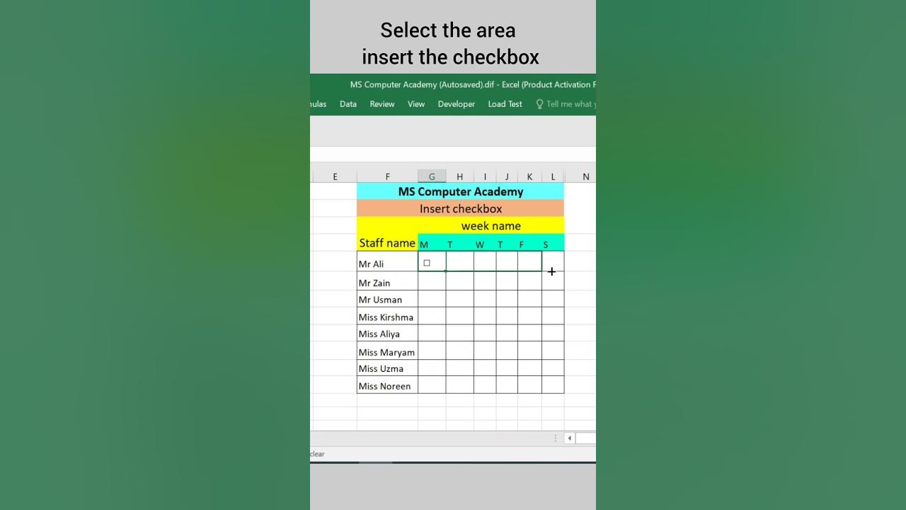 Insert check box in MS excel sheet🤘|excel short|excel magic - YouTube