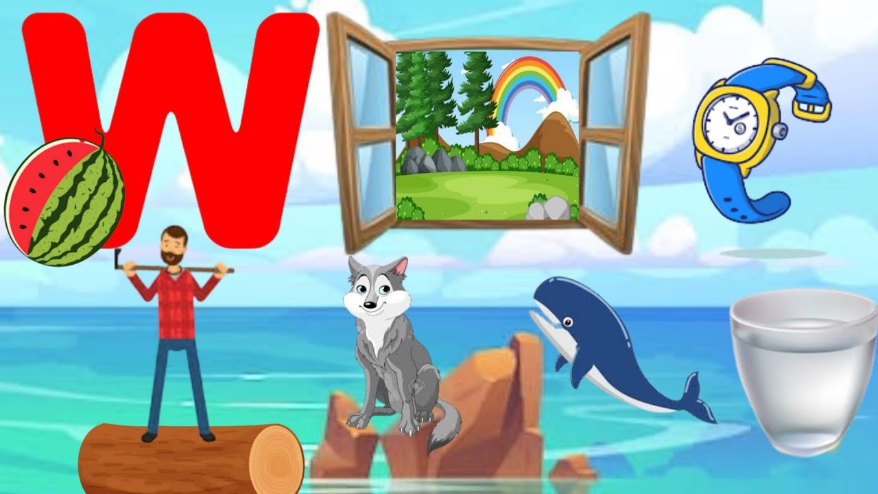 Starfall- Alphabet- letter W | The Letter W Phonics Song Animated video ...