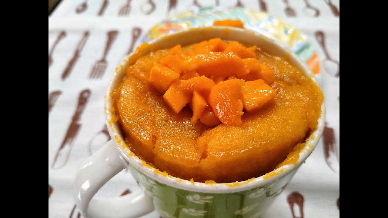Quick and Easy Mango Mug Cake By Lovely Flavors | Eggless Mango Mug ...