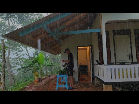 Hidup Penuh Syukur 🤲 Tinggal Di Rumah Kebun - Setiap Hari Hujan Deras 🌧️ Memasak Sayuran Hasil Kebun